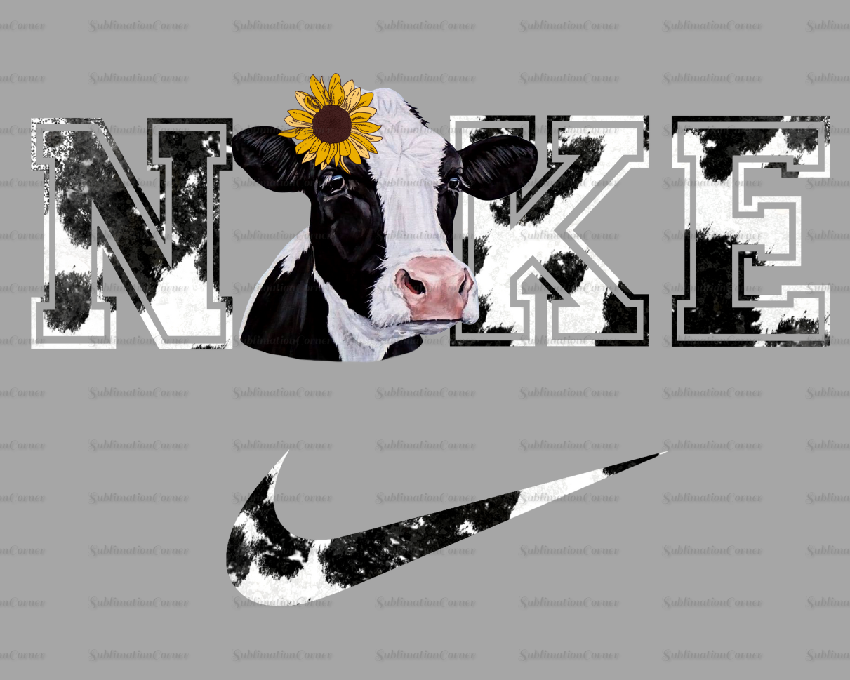Sunflower Cow Nike Png x Nike Png, Logo Brand Png, Distresse | Inspire ...