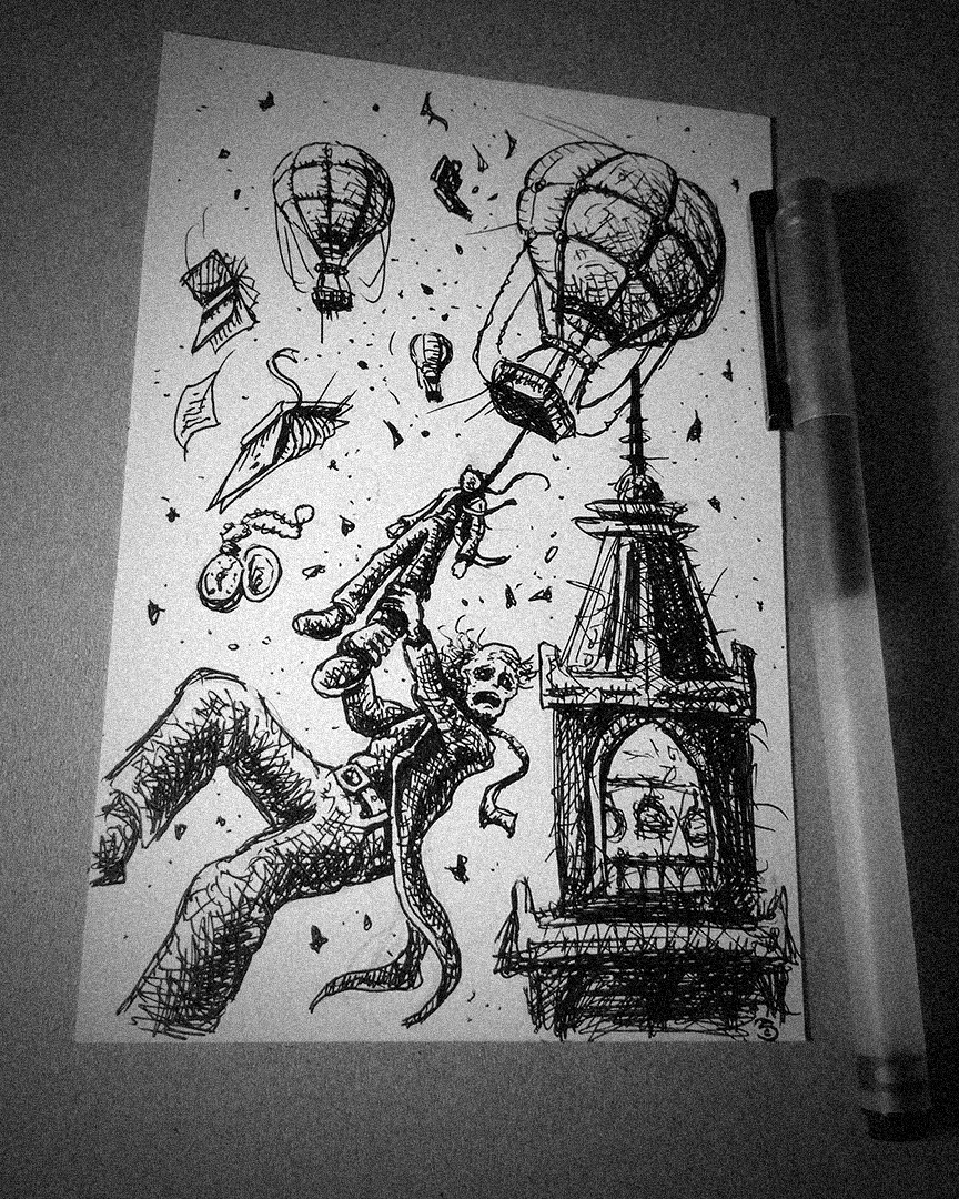 Trip Gone Wrong - Original Drawing - Inspire Uplift