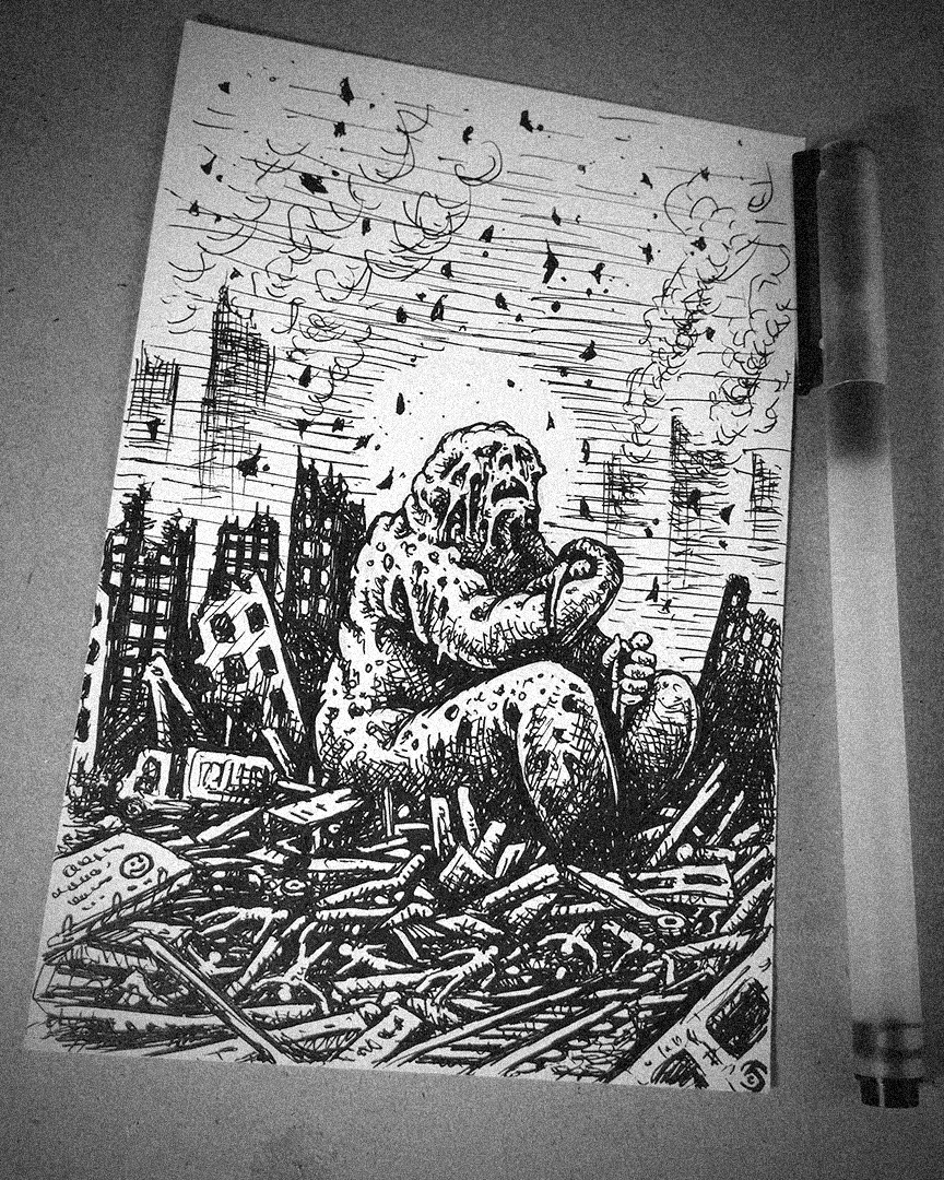 Big, Kind and Destructive - Original Drawing - Inspire Uplift