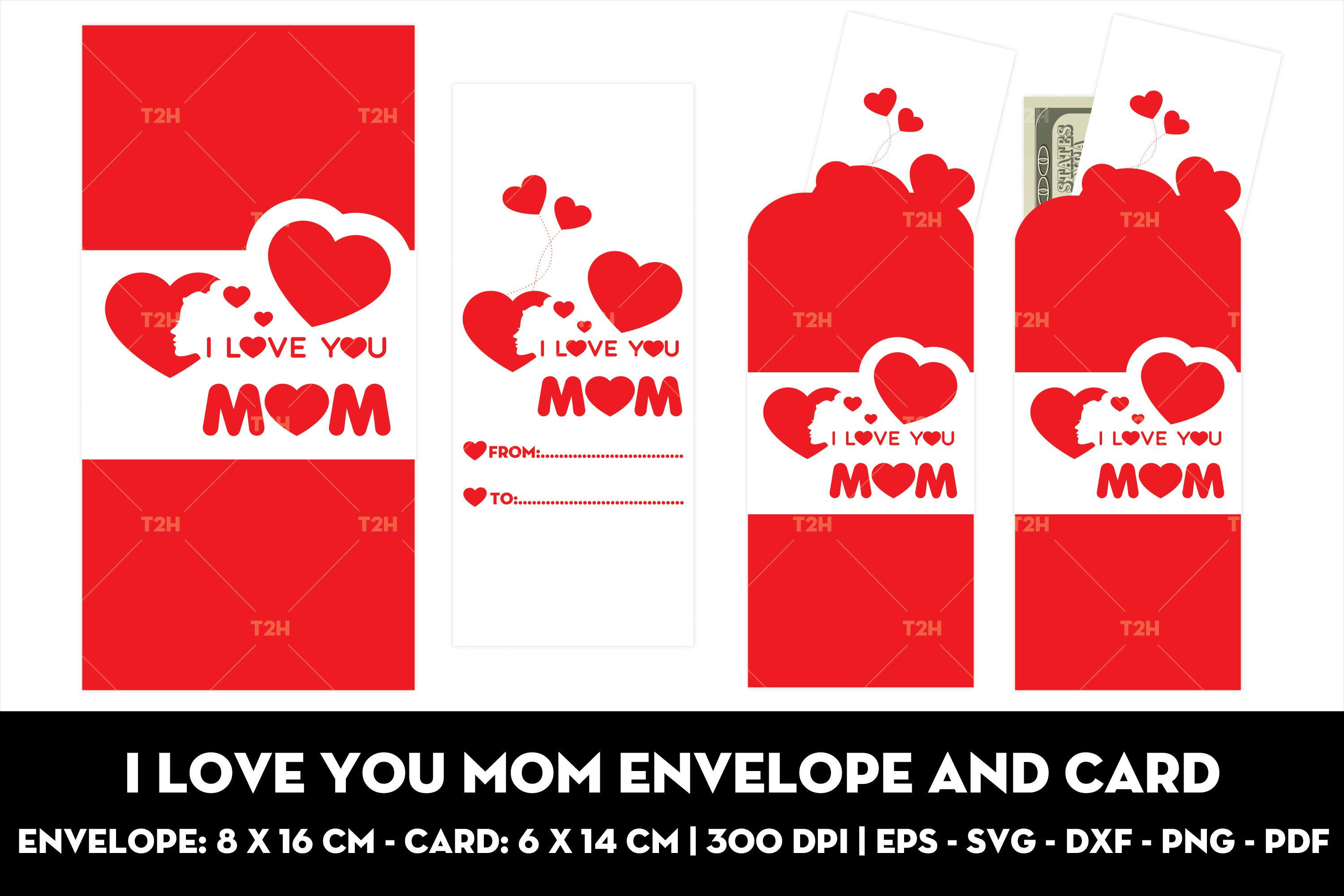 I love you mom envelope and card | Inspire Uplift