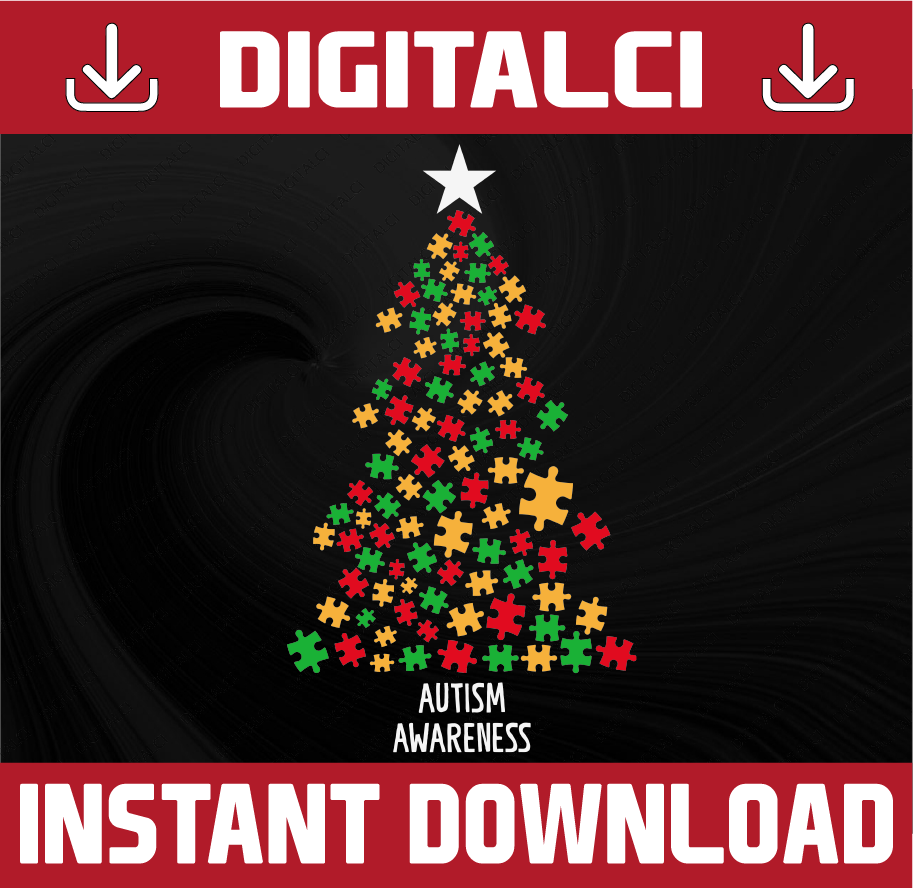 Autism Awareness Christmas Tree Puzzle PNG, Merry Christmas | Inspire ...