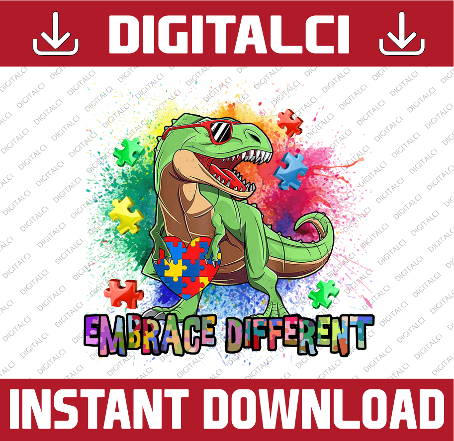 Embrace Differences Png, Dinosaur Autism, Design Png, Autism | Inspire ...
