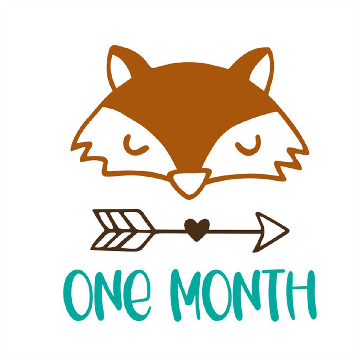 Happy Birthday Baby Fox One Month Birthday Svg | Inspire Uplift