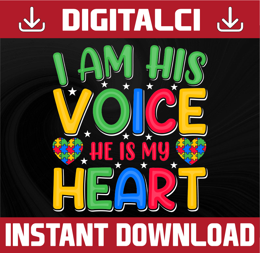 I am his voice he is my heart, Autism support, instant downl | Inspire ...