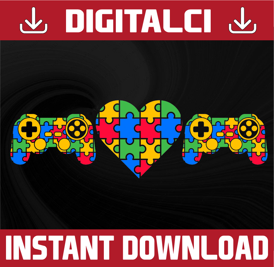 Autism Awareness Puzzle Heart Video Game, Game Lover, Game C | Inspire ...