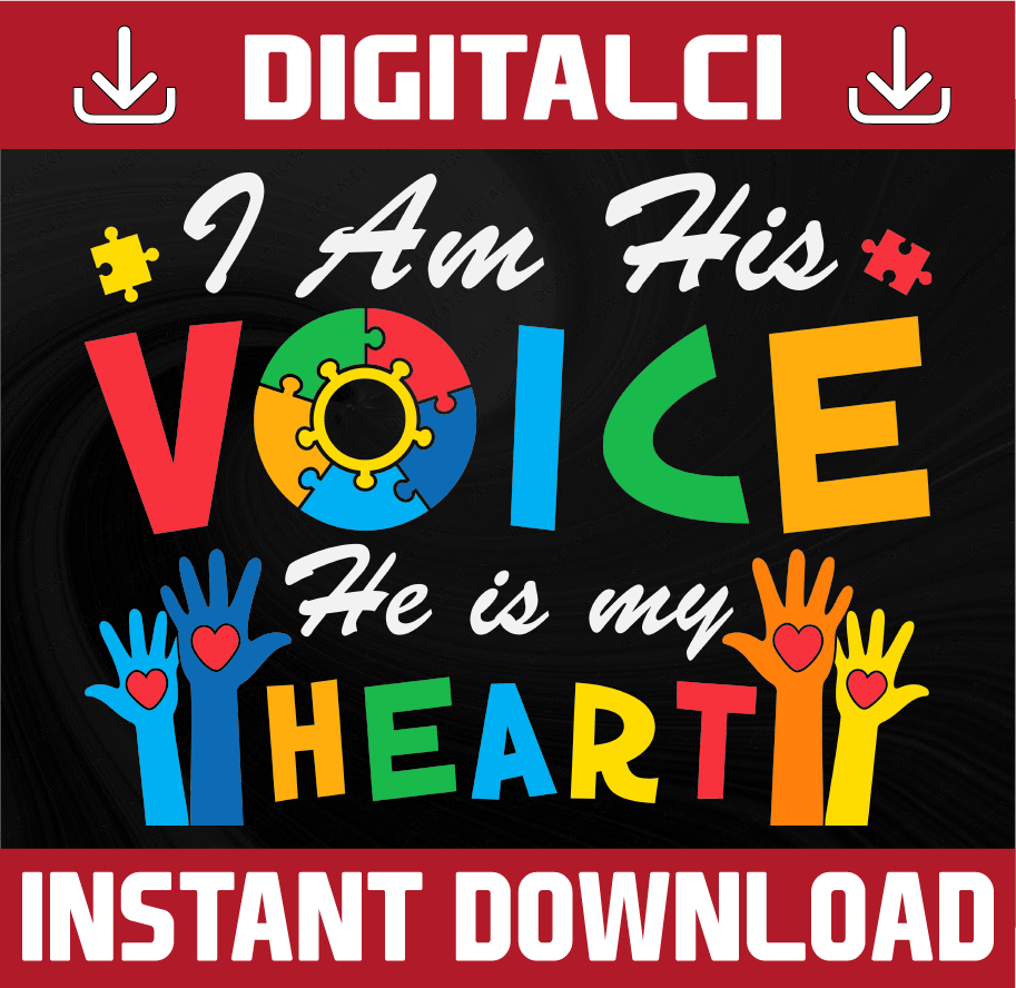 I Am His Voice He Is My Heart Svg, Puzzle Piece Svg, Autism | Inspire ...