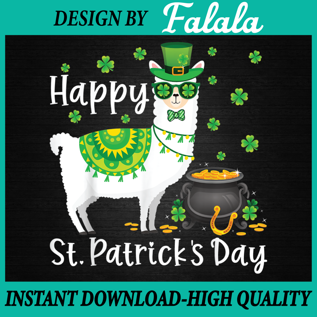 Happy St Patricks Day Llama Dad Mom Boy Girl Lucky Leprechau - Inspire ...