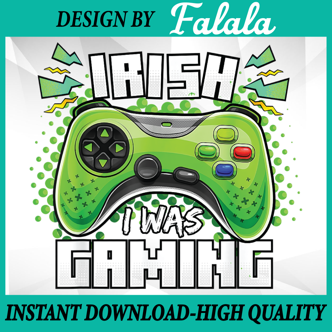 St Patricks Day Boys Kids Gamer Shamrock Irish I Was Gaming, - Inspire ...