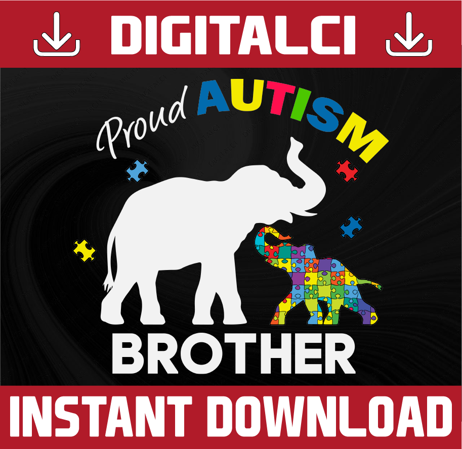 Proud Autism Brother PNG, Autism Elephant Sublimation, Proud | Inspire ...