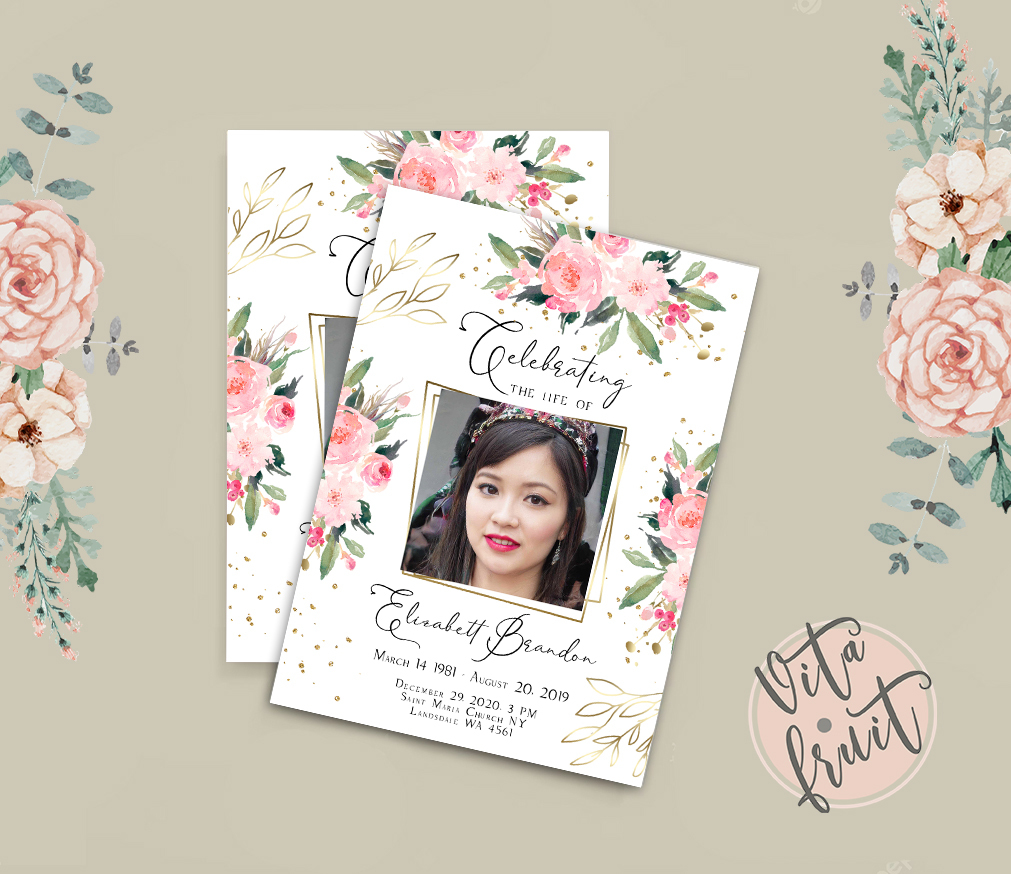 Editable Memorial Service Template, Printable Funeral progra - Inspire ...