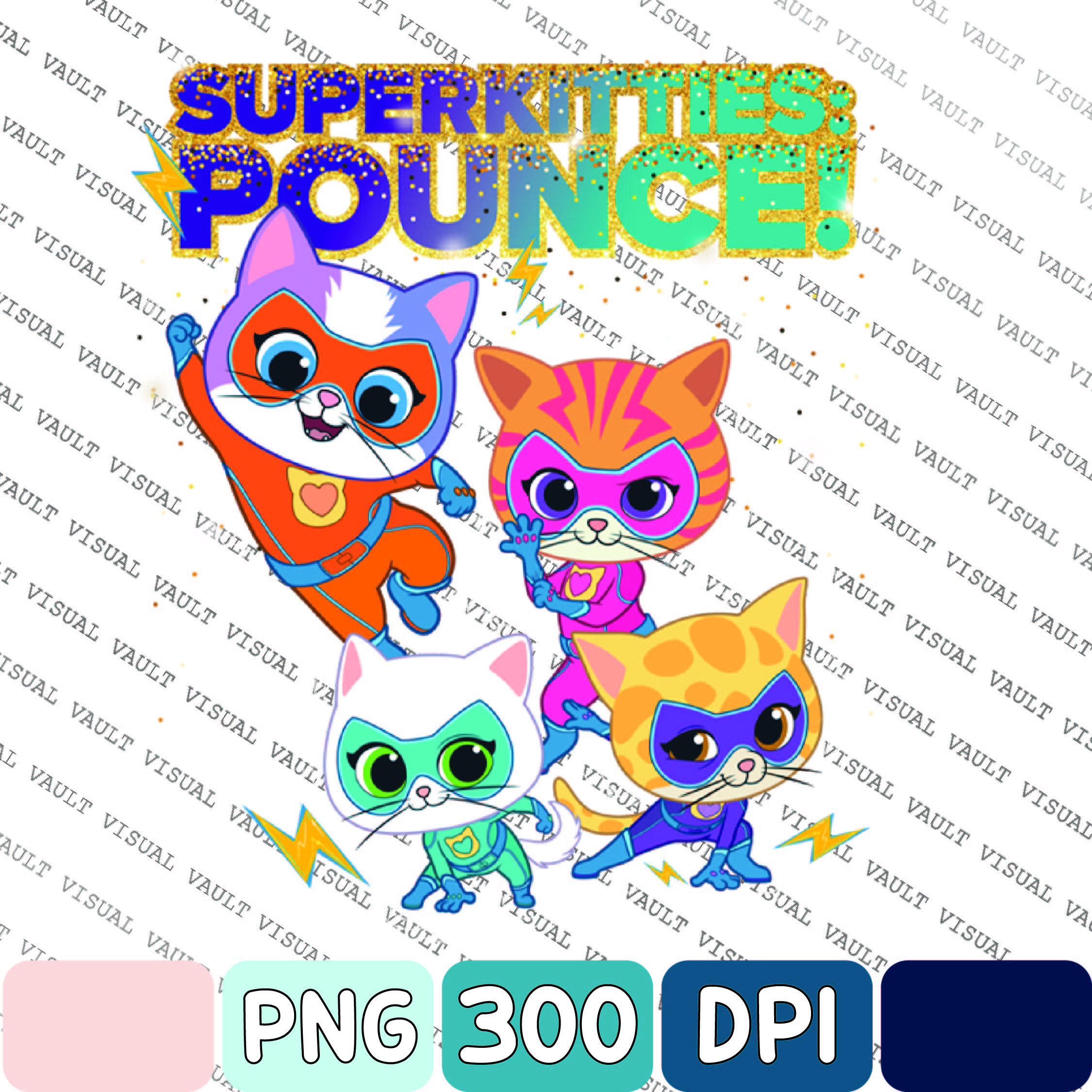 Cartoon Junior Superkitties Pounce! Full Team Png, Cartoon J | Inspire ...