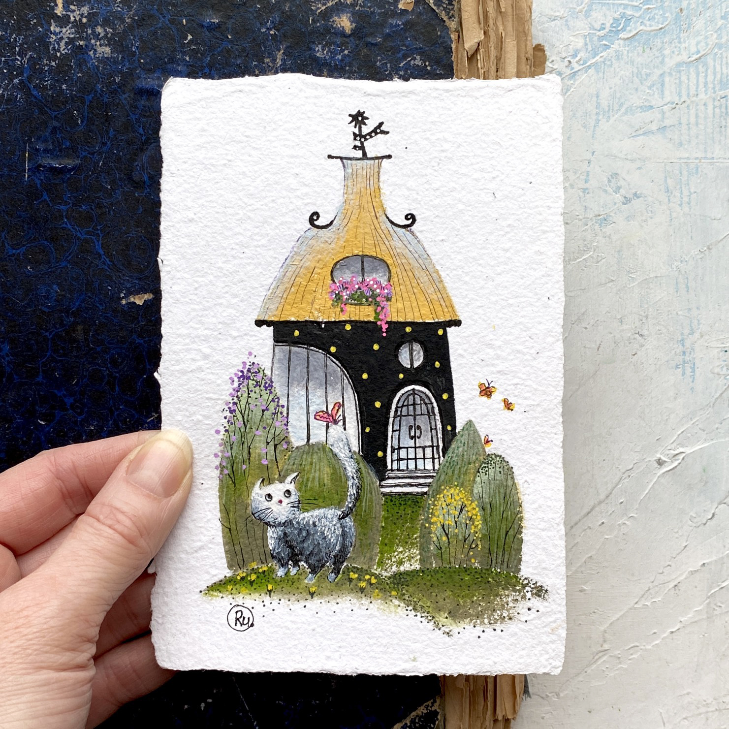 Kitty painting Small Original art Acrylic artwork on handmad - Inspire ...