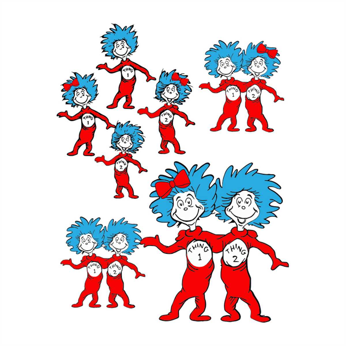 Thing 1 Thing 2 Bundle Svg, Dr Seuss Svg, Seuss Svg, Dr Seus - Inspire ...