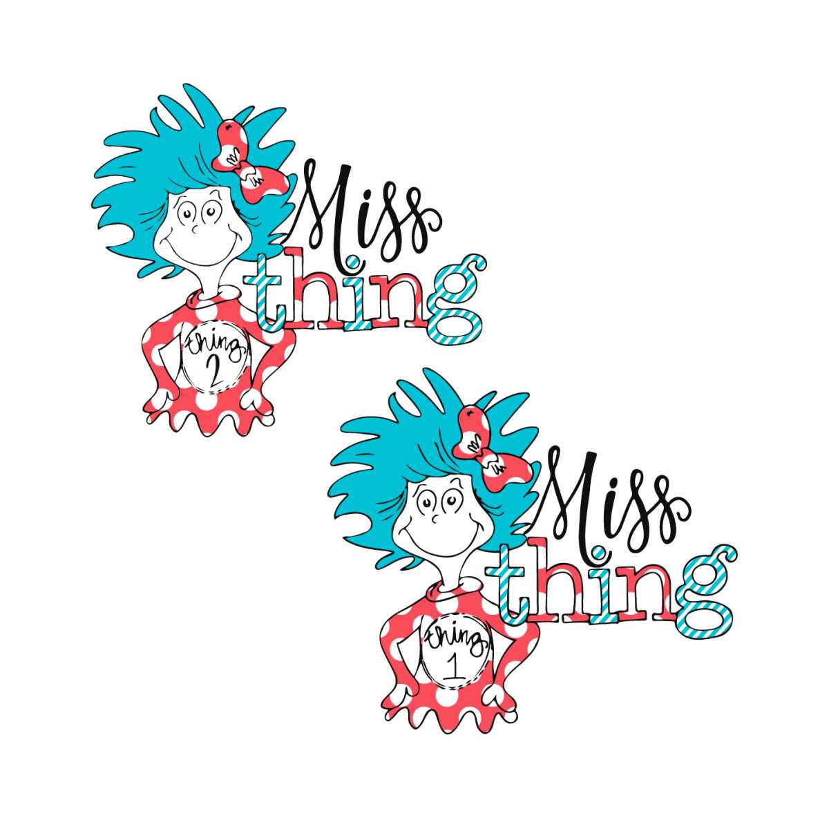 Miss Thing One Miss Thing Two SVG Dr Seuss SVG Cricut For Fi | Inspire ...