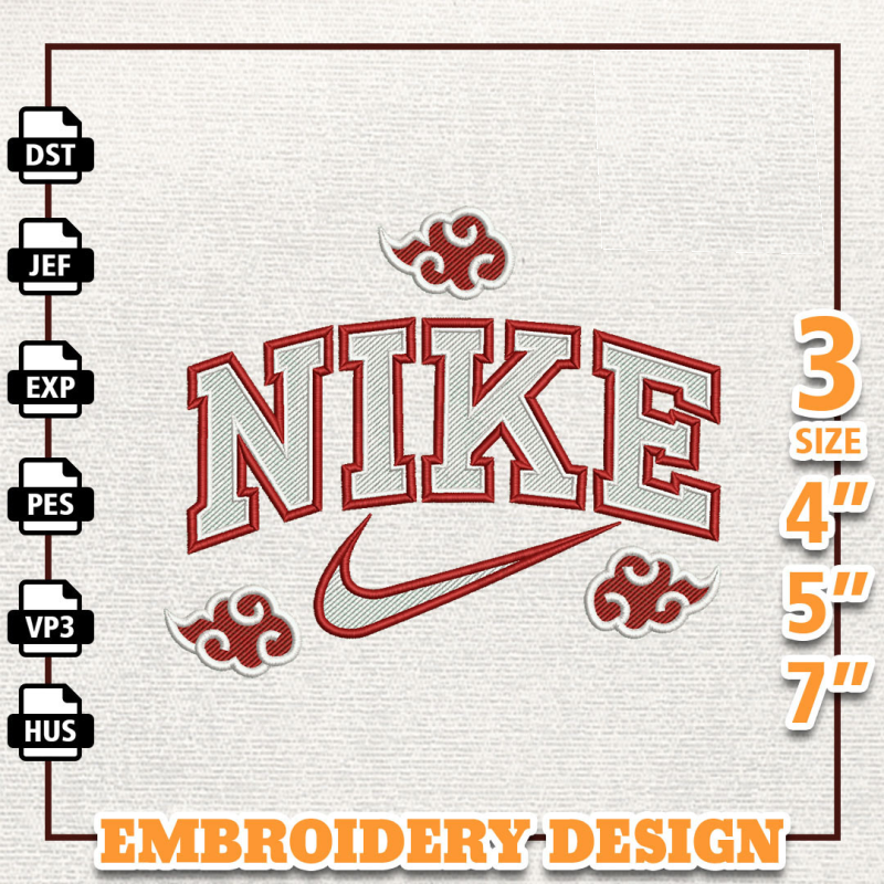 Nike Red Border Embroidery Design Digital Instant Download F | Inspire ...
