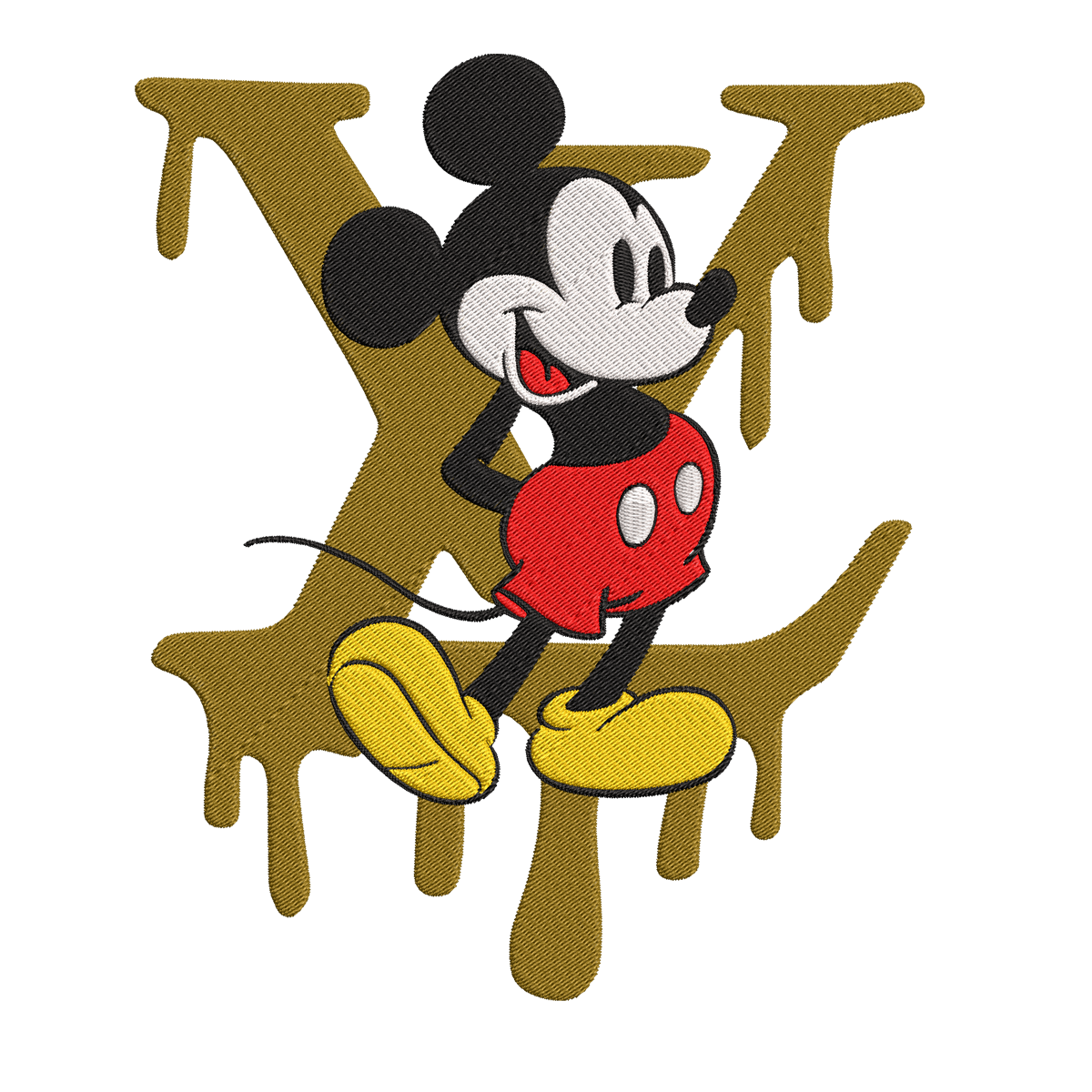 Inspired Mickey Mouse LV Dripping Embroidery Design Digitize | Inspire ...