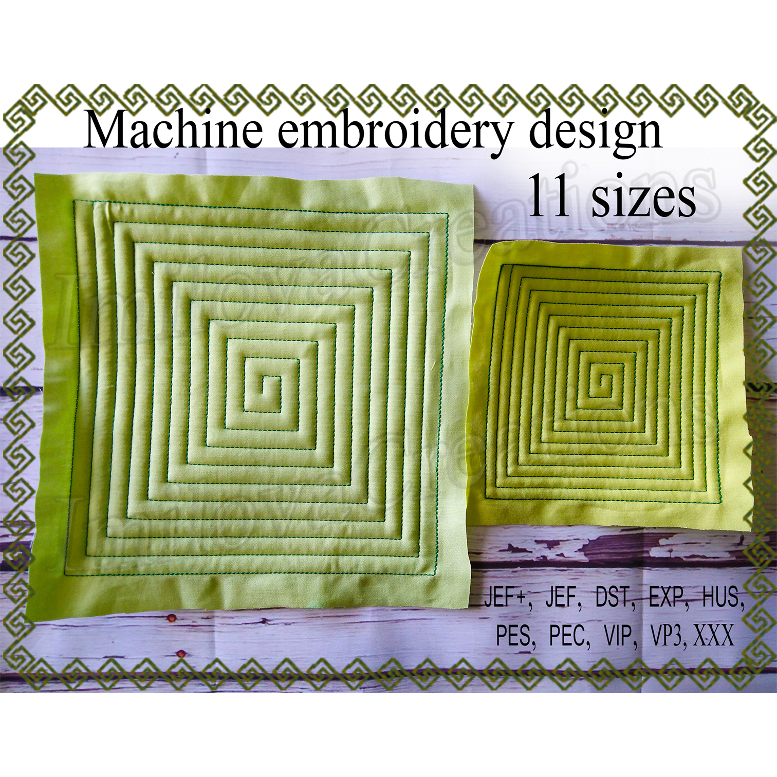 Quilt block embroidery designs Quilting block Square spiral | Inspire ...