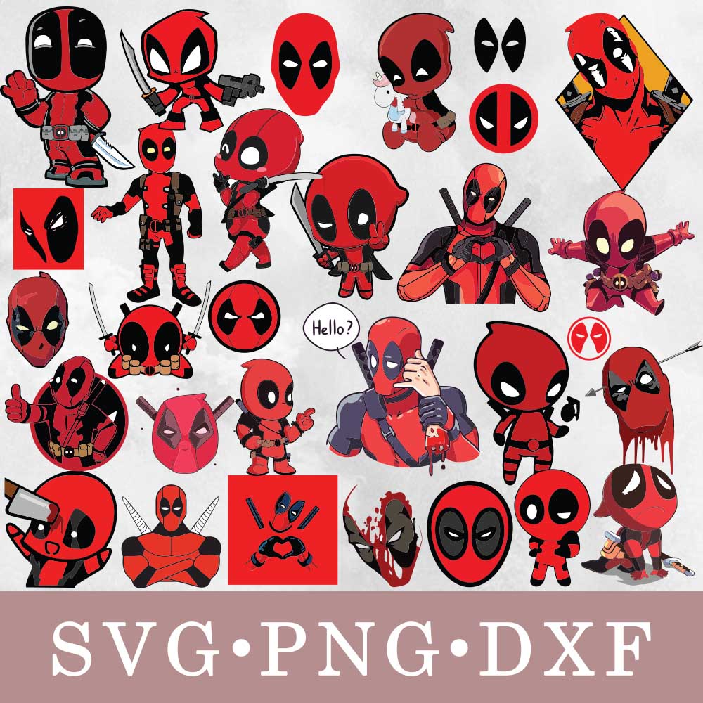 Deadpool svg, Deadpool bundle svg, png, dxf | Inspire Uplift