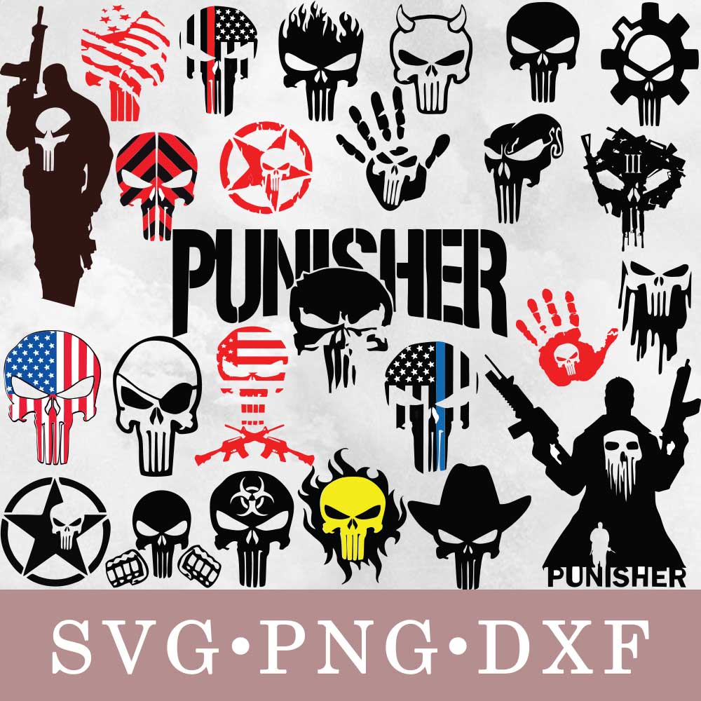 Punisher svg, Punisher bundle svg, png, dxf | Inspire Uplift