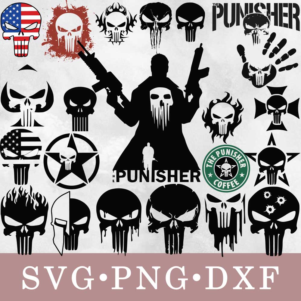 Punisher svg, Punisher bundle svg, png, dxf, svg files - Inspire Uplift