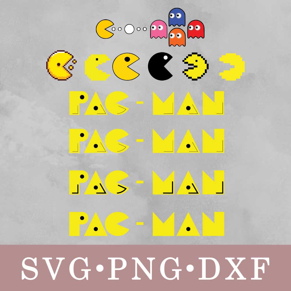 Pacman svg, Pacman bundle svg, png, dxf, svg files | Inspire Uplift