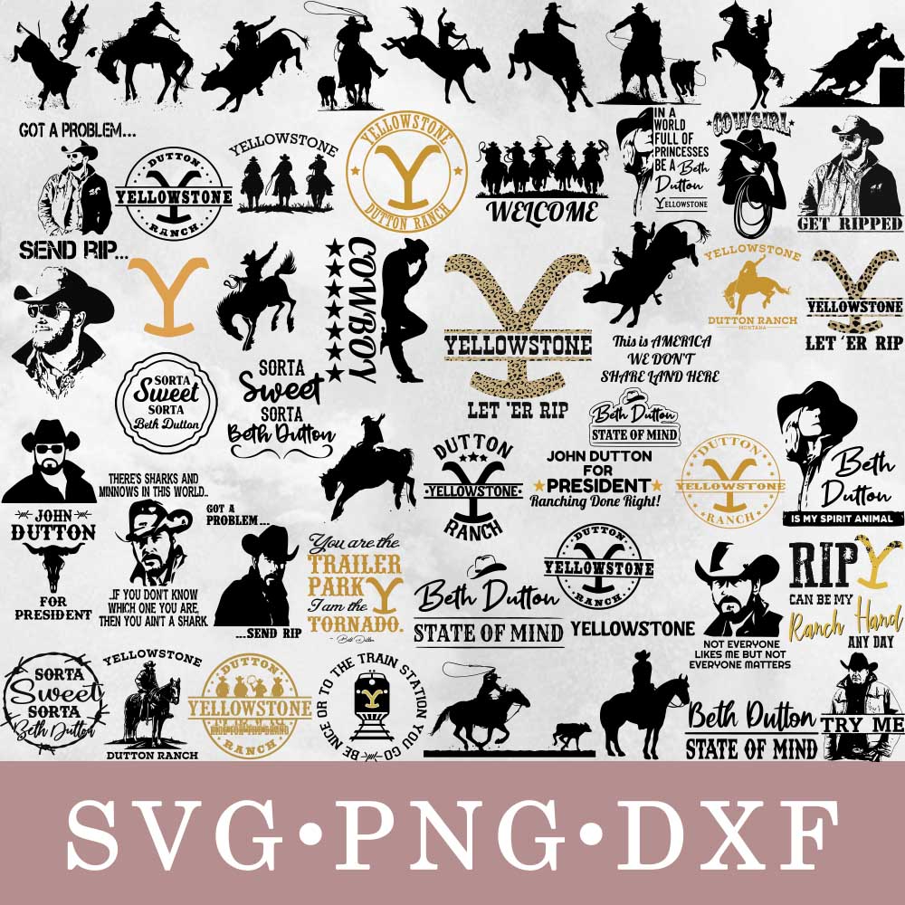 Yellowstone svg, Yellowstone bundle svg, png, dxf, svg files | Inspire ...