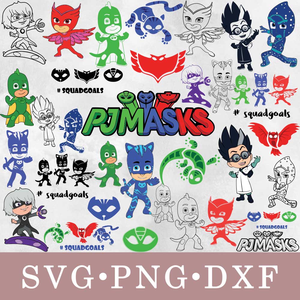 PJ Masks svg, PJ Masks bundle svg, png, dxf | Inspire Uplift