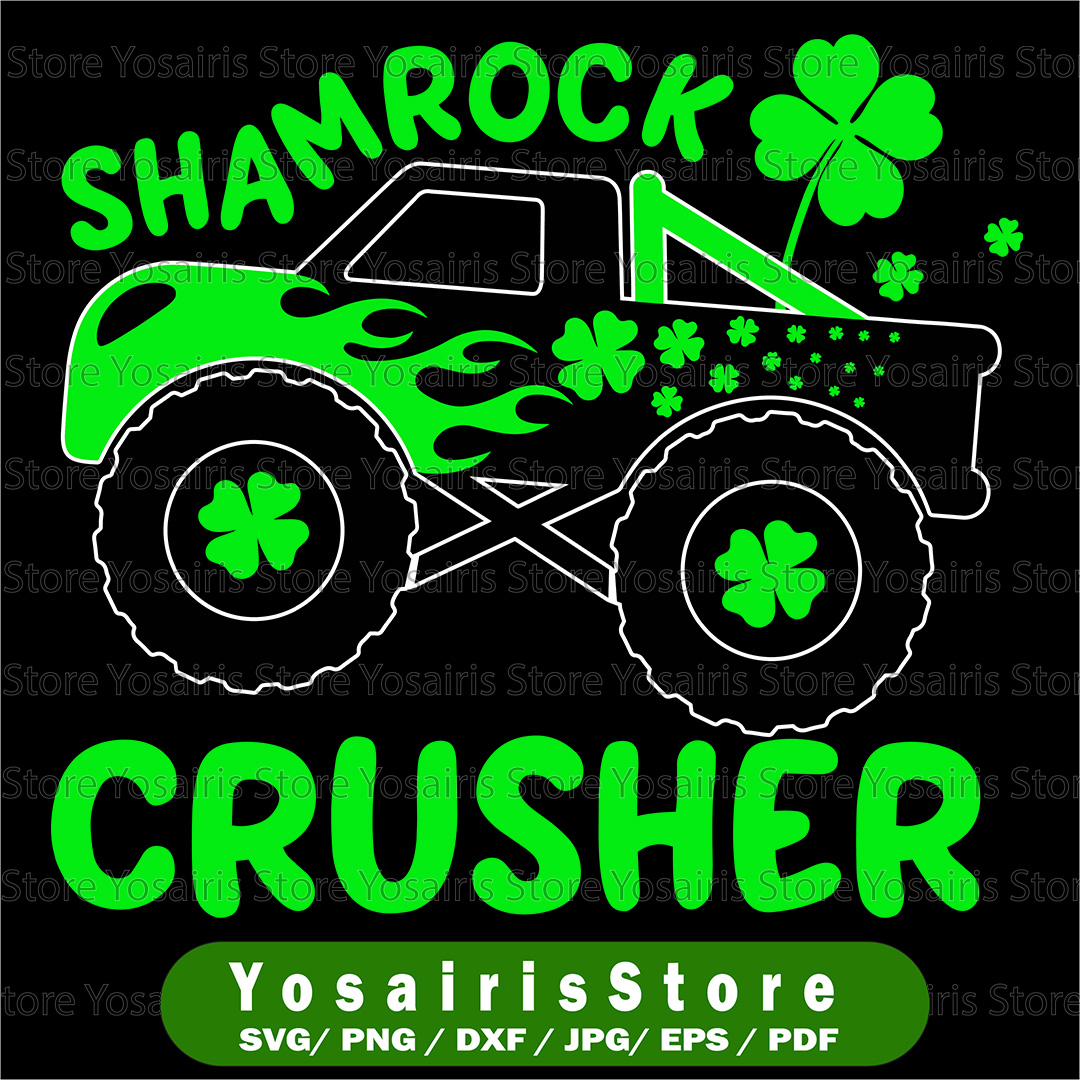 Shamrock Crusher Svg, Saint Patricks Day Svg, Monster Truck - Inspire ...