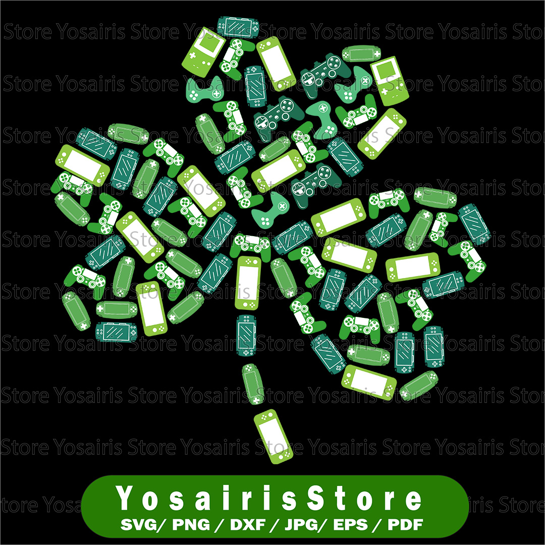 Shamrock Gaming Svg, Video Game Shamrock Svg, St Patrick's D | Inspire ...