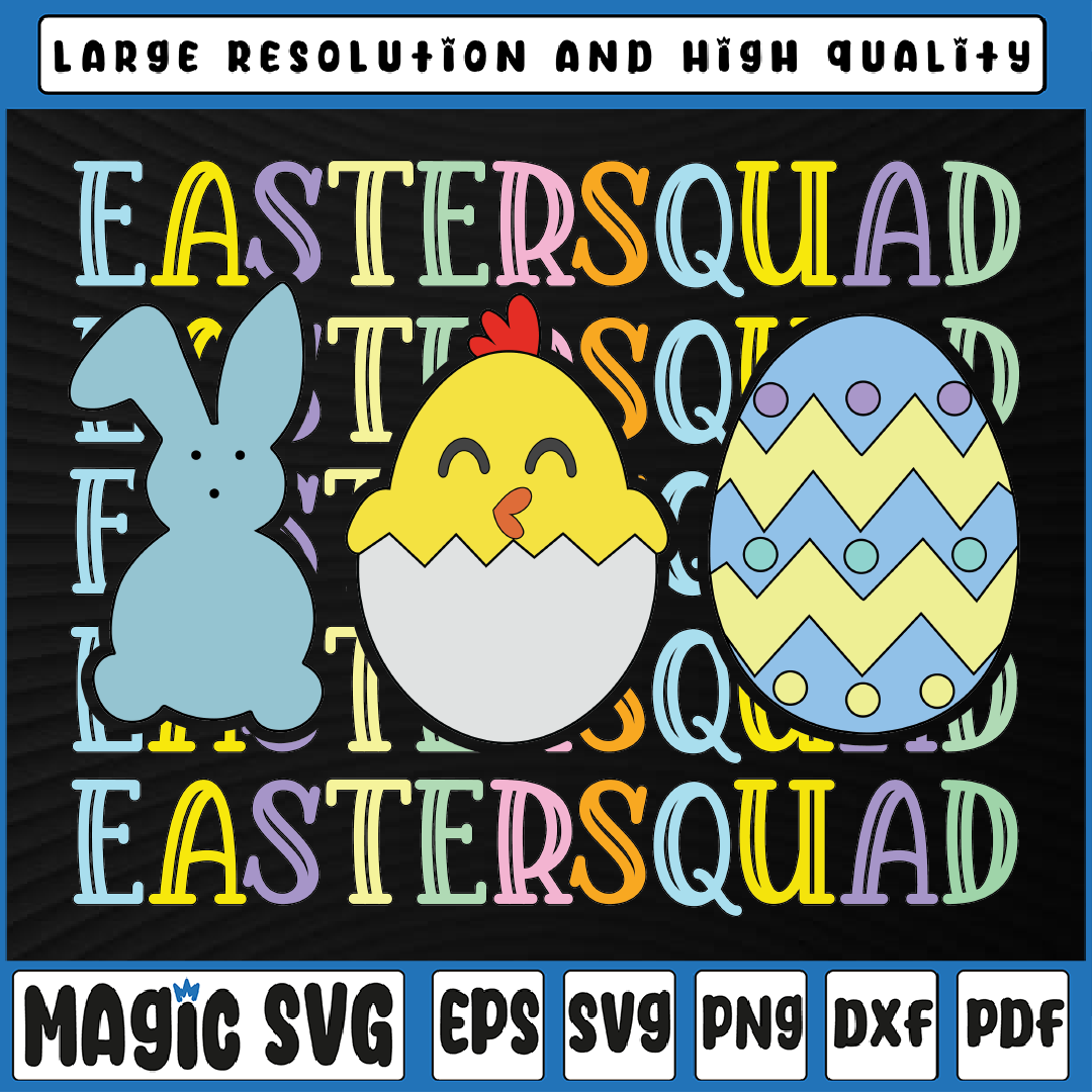 Easter Squad Bunny Chicken Svg, Easter Bunny Squad SVG, East | Inspire ...