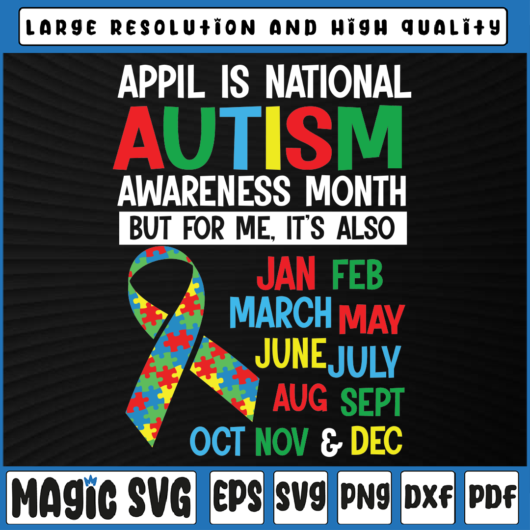 April is National Autism Awareness Month Svg, Autism Awarene | Inspire ...