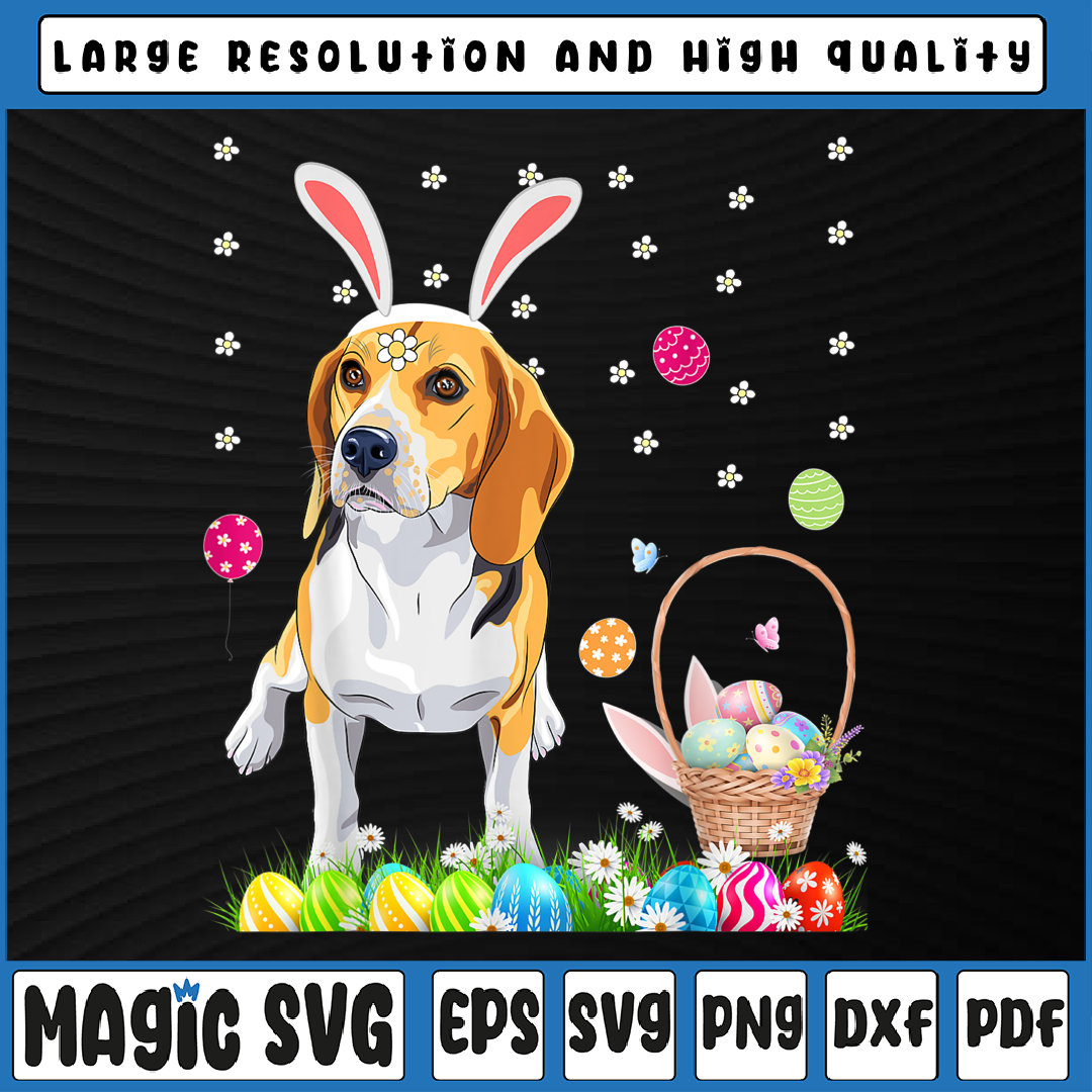 Bunny beagle Dogs With Easter Eggs Basket Png, Easter Downlo | Inspire ...