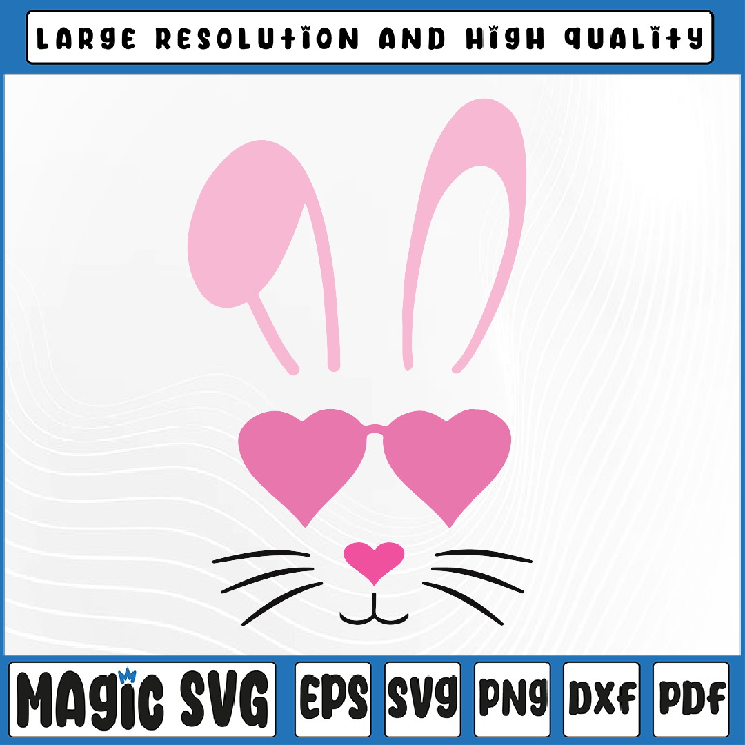 Bunny Face With Sunglasses Svg, Kids Easter Day Svg, Bunny W - Inspire ...