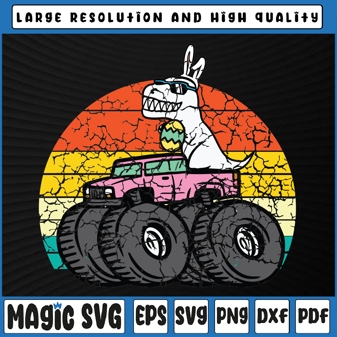 Trex Bunny Egg On Monster Truck Svg, Easter Day T Rex Dino R | Inspire ...