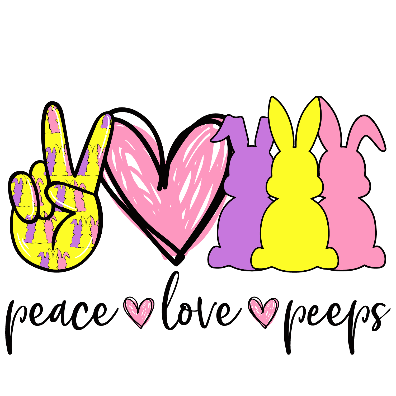 Peace Love Peep Happy Easter Svg, Bunny Svg, Easter Rabbit S | Inspire ...