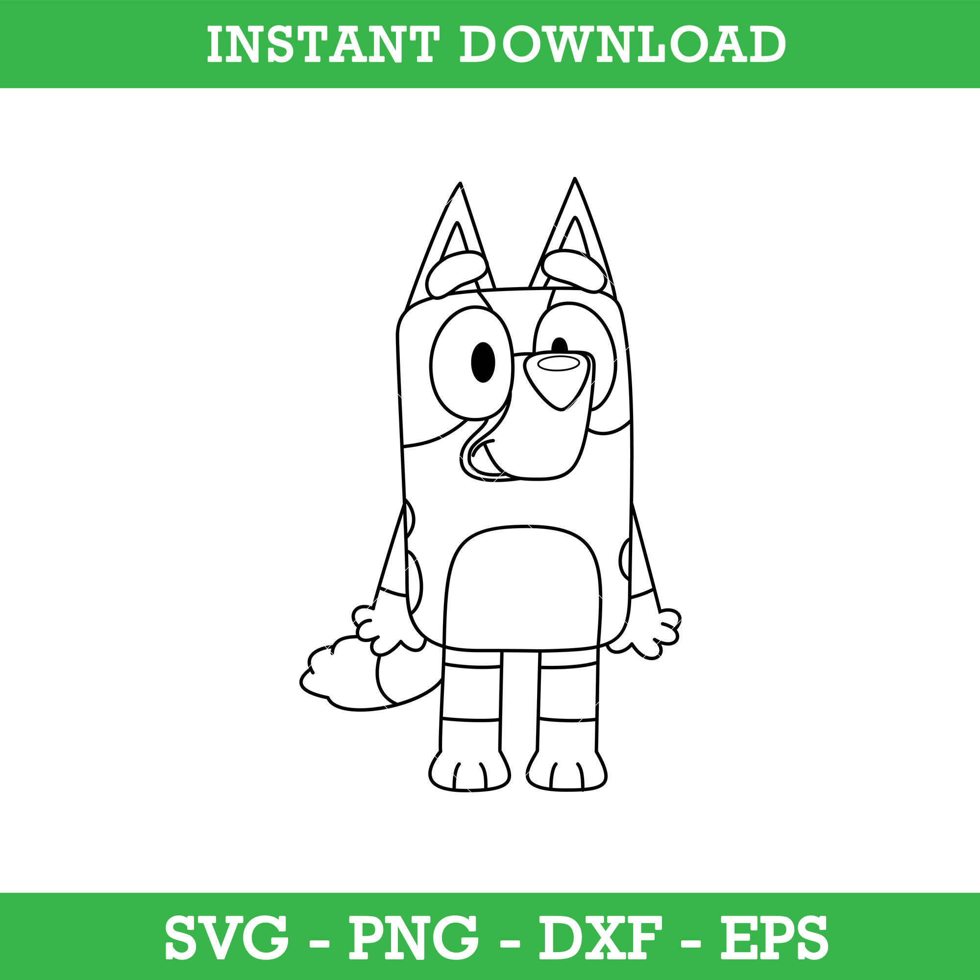 Bluey Heeler Outline Svg, Bluey Svg, Cartoon Svg, Png Eps Dx - Inspire ...