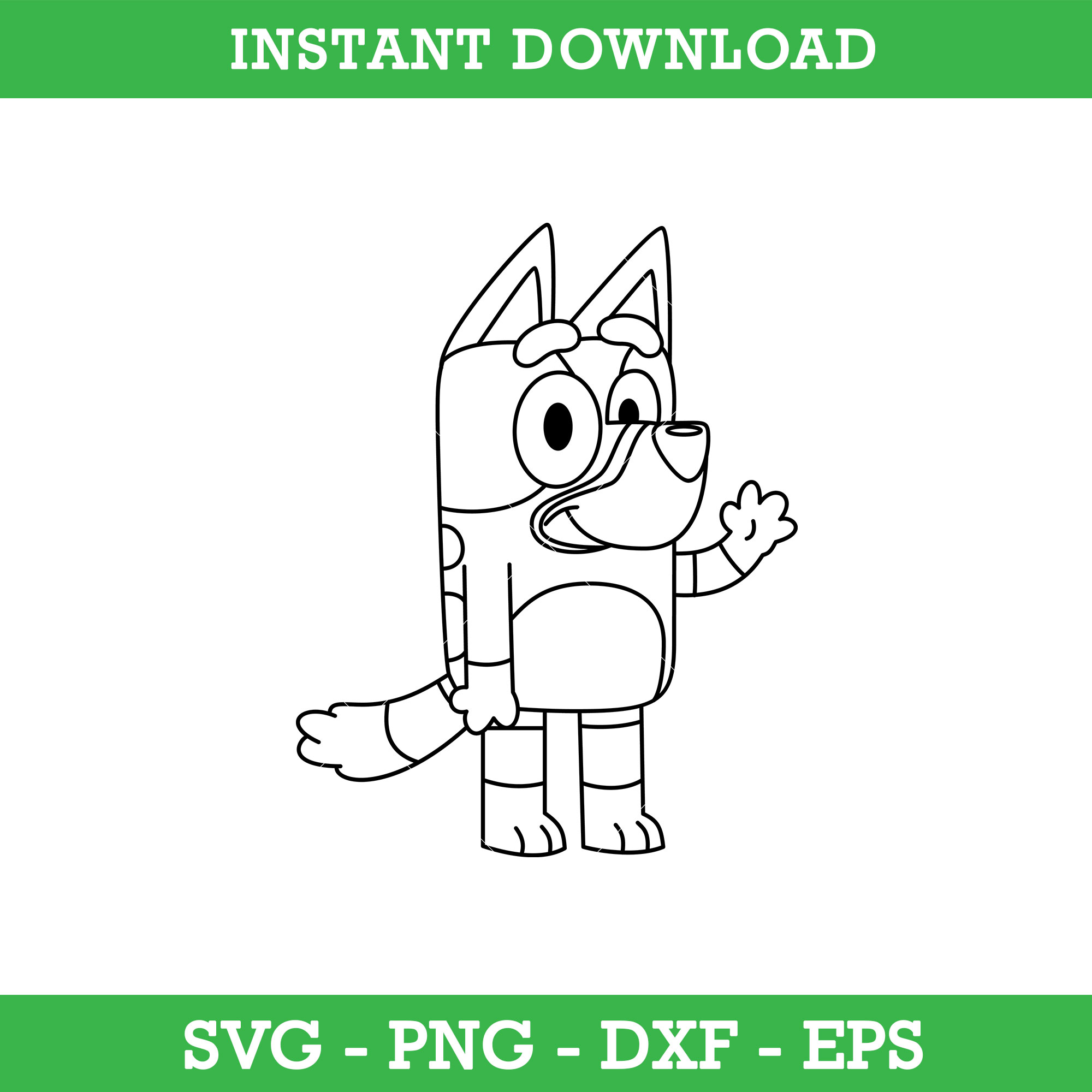 Bluey Heeler Dog Outline Svg, Bluey Svg, Cartoon Svg, Png Ep - Inspire ...