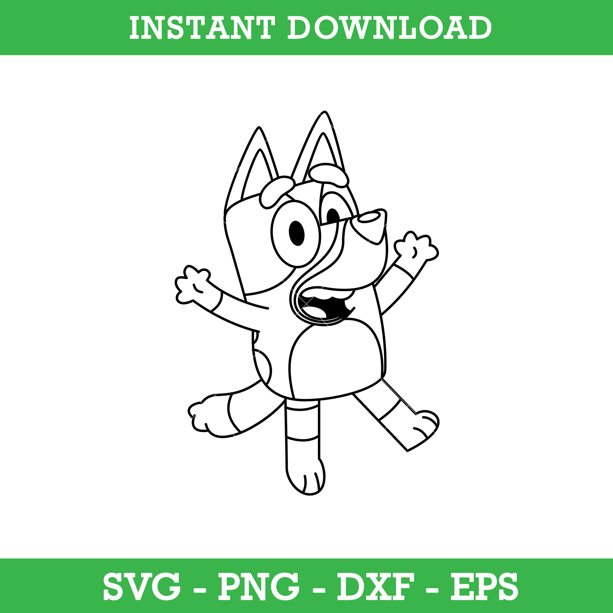 Bluey Dog Outline Svg, Bluey Heeler Svg, Bluey Svg, Cartoon | Inspire ...