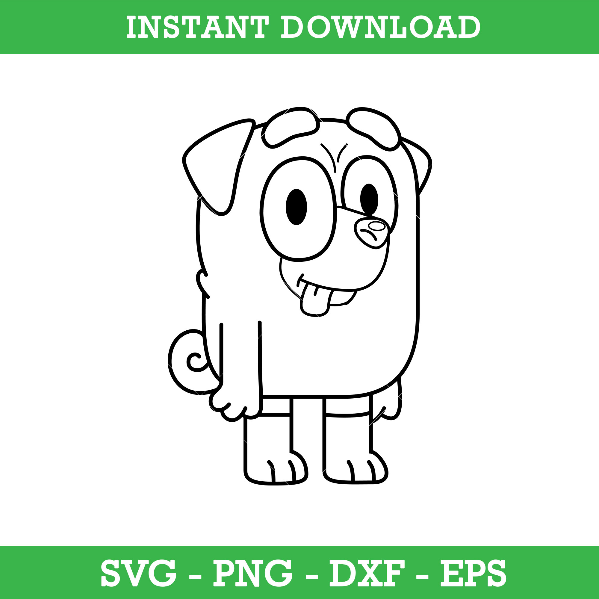 Buddy Bluey Outline Svg, Buddy Svg, Bluey Svg, Cartoon Svg, - Inspire ...