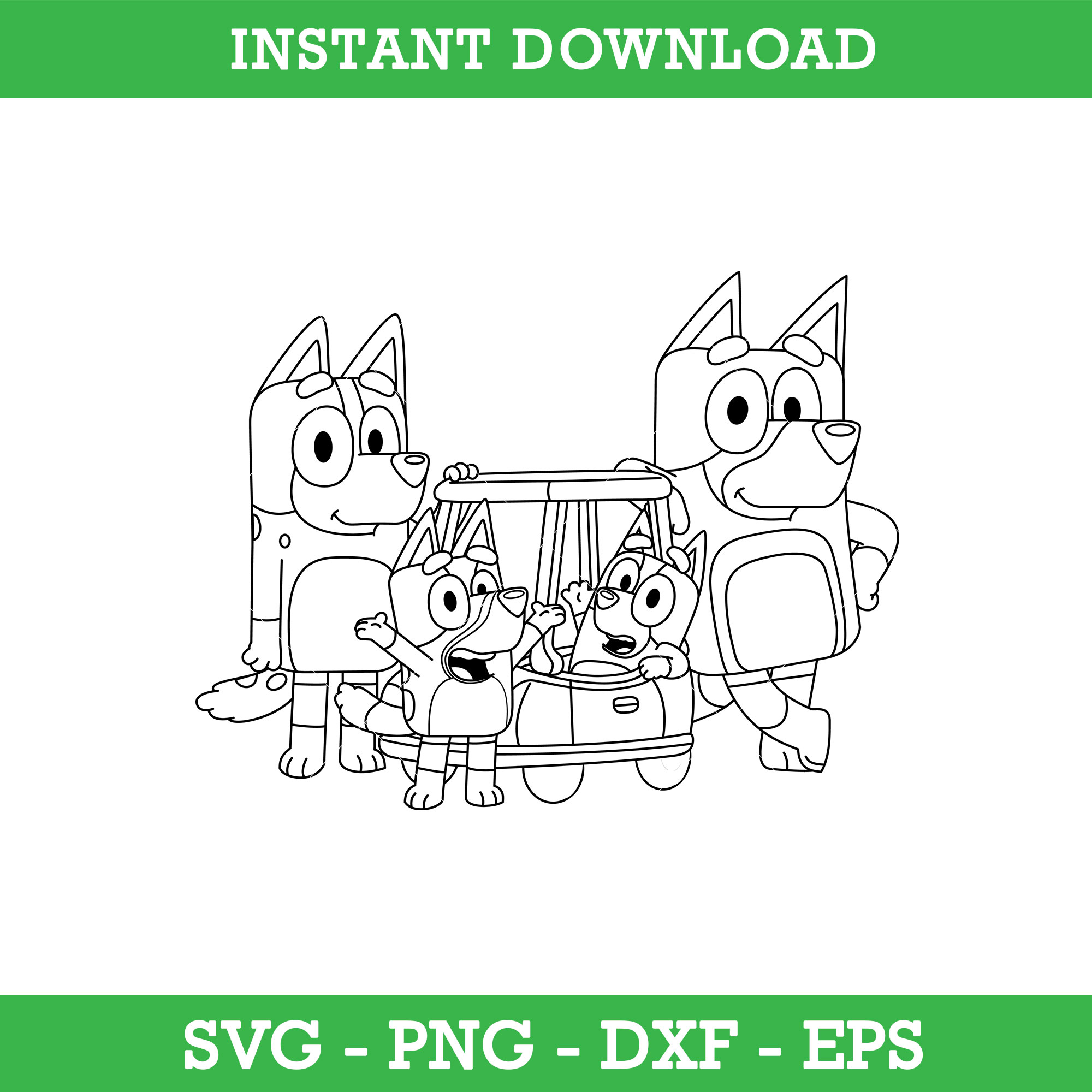 Family Bluey Dog Outline Svg, Family Bluey Heeler Svg, Bluey | Inspire ...