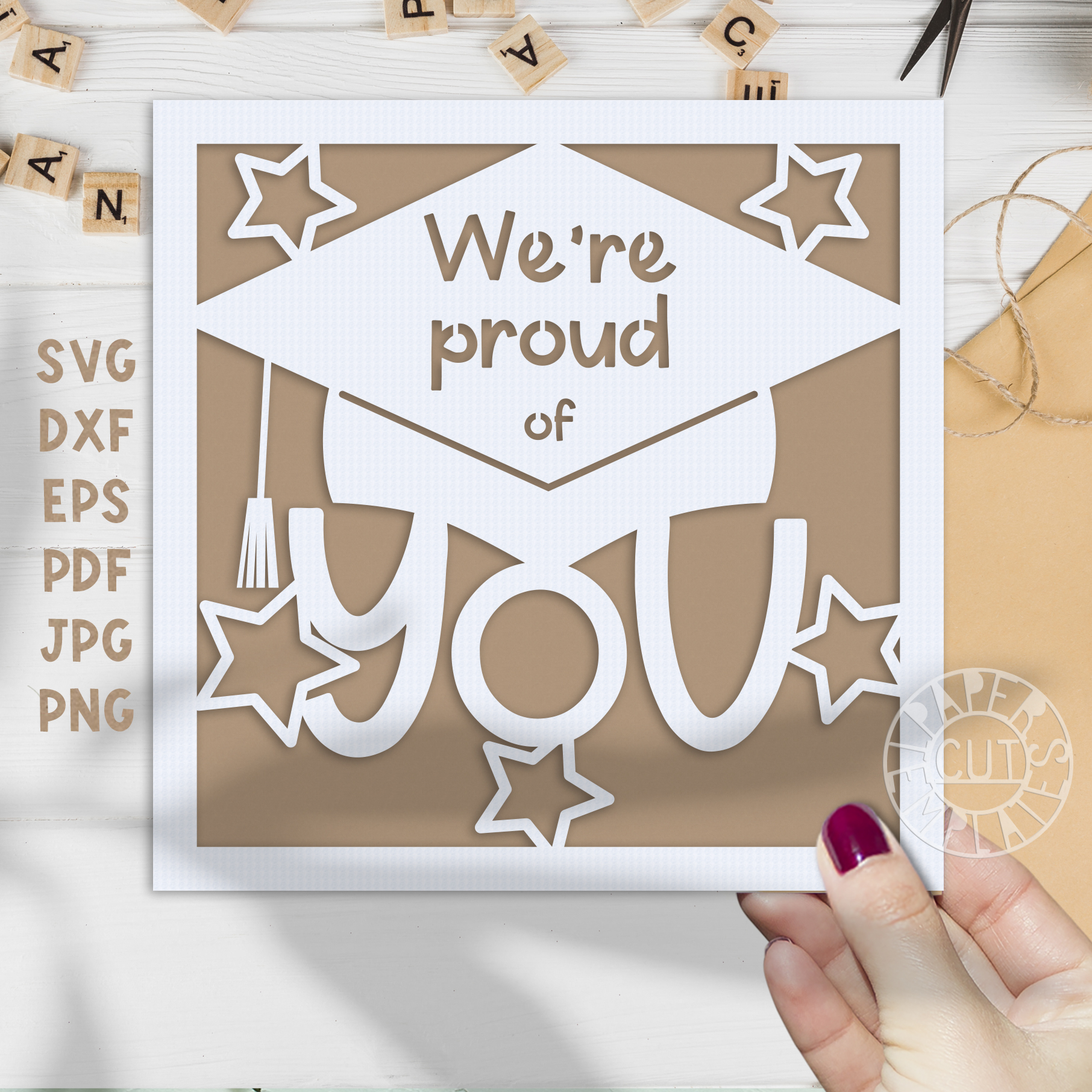 SVG Graduation card for laser cut, Cricut, Silhouette Cameo. | Inspire ...