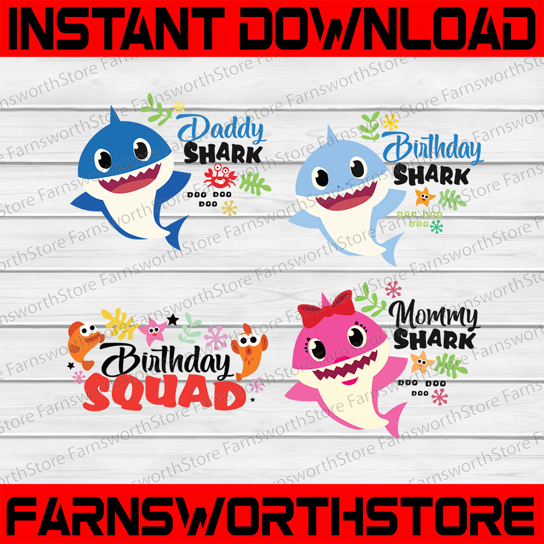 Birthday Shark Boy SVG, Cricut Cut files, Shark Family doo d | Inspire ...