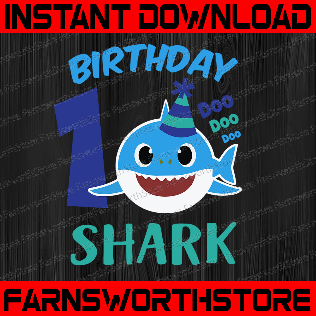Shark 1st Birthday Svg, Boy Birthday Shark Svg Dxf Eps, Boy - Inspire ...