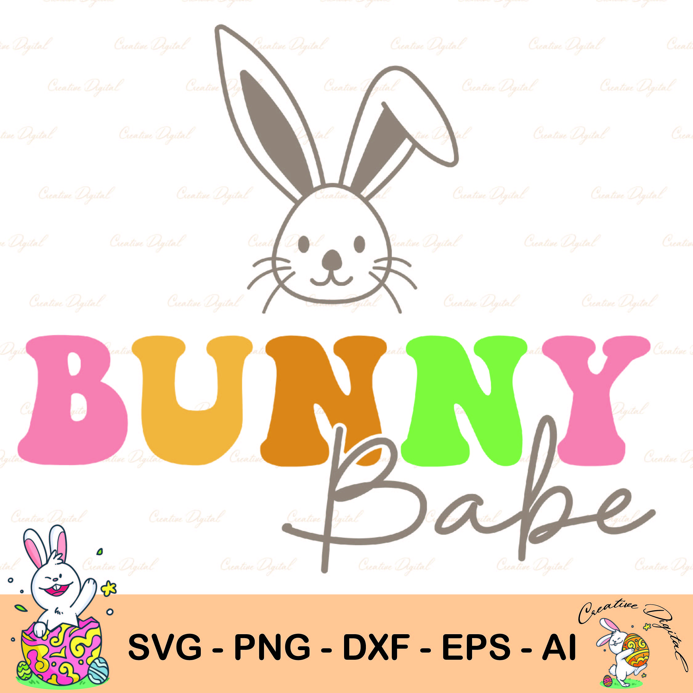 Bunny Babe Easter Bunny Svg Png, Easter Sublimation Png, Eas | Inspire ...
