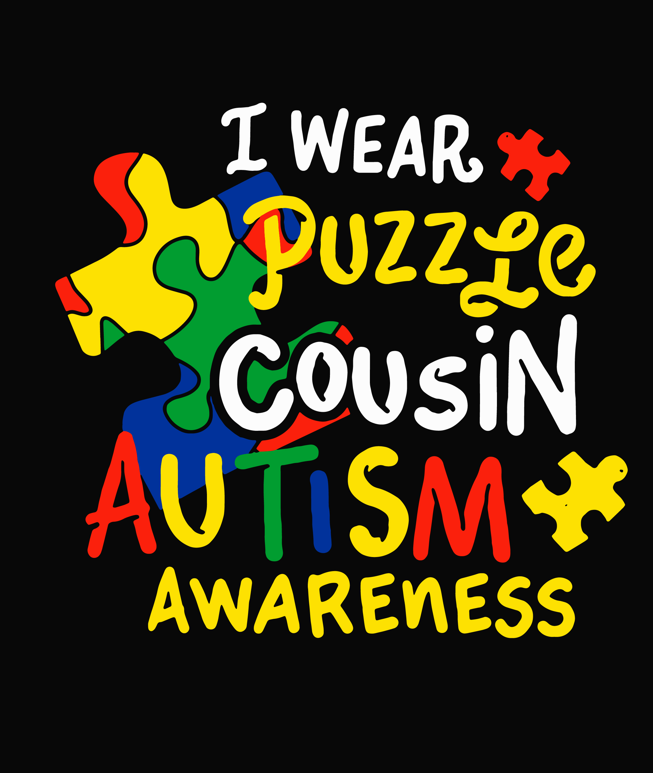 I Wear Puzzle Cousin Autism Awareness Svg, Autism Puzzle Pie | Inspire ...