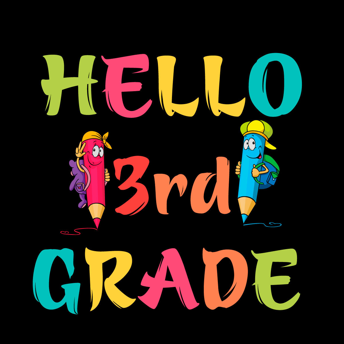 Couple Student Hello 3rd Grade Vector Shirt For Kid Svg, Cut - Inspire ...