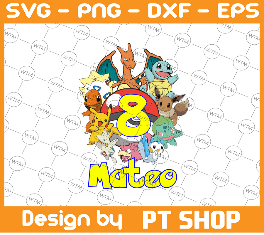 Personalized Pokemon Svg Kids gift Custom Name and Age for b | Inspire ...