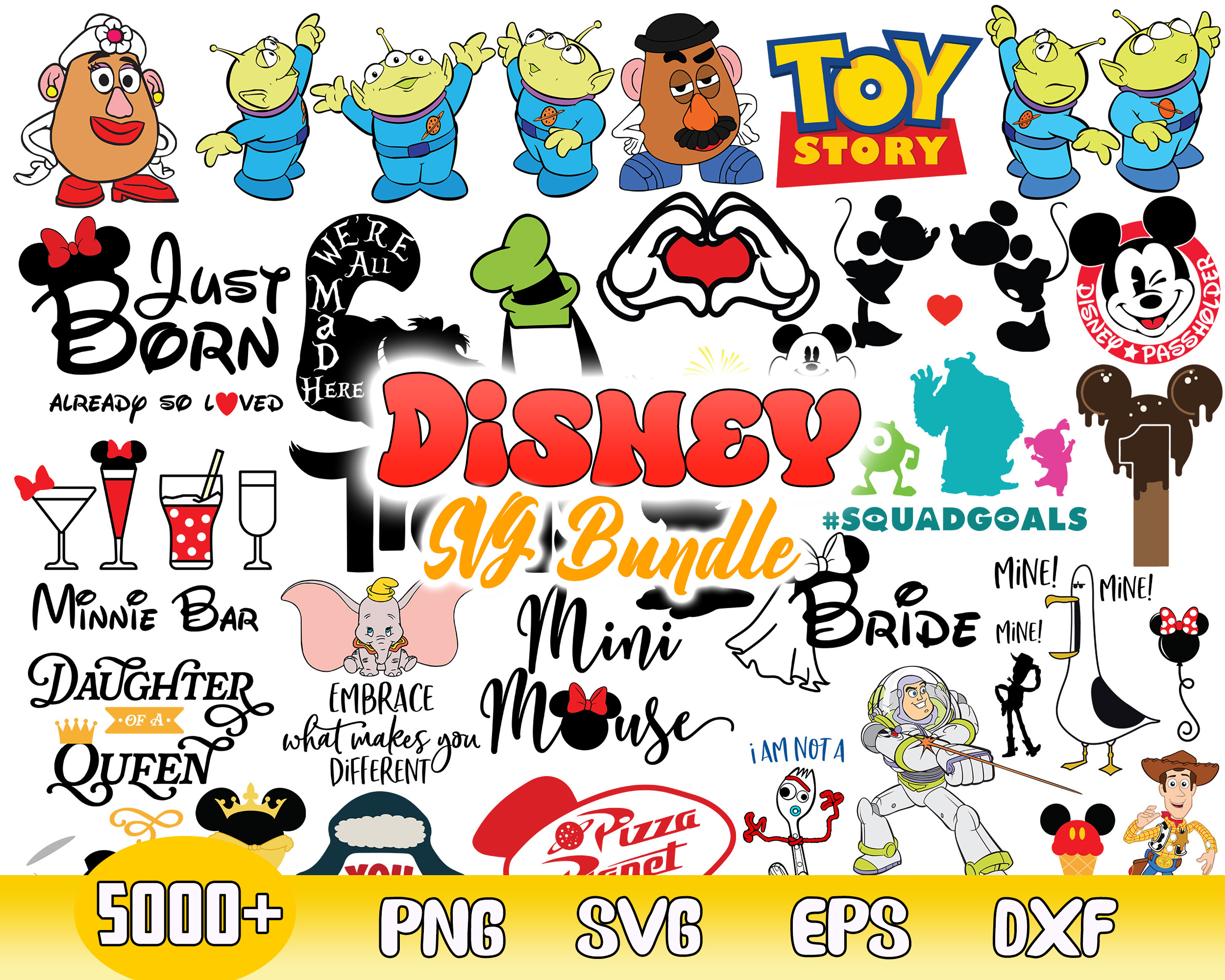 Disney Bundle Svg, Disney Collection Svg, Disney Character S | Inspire ...