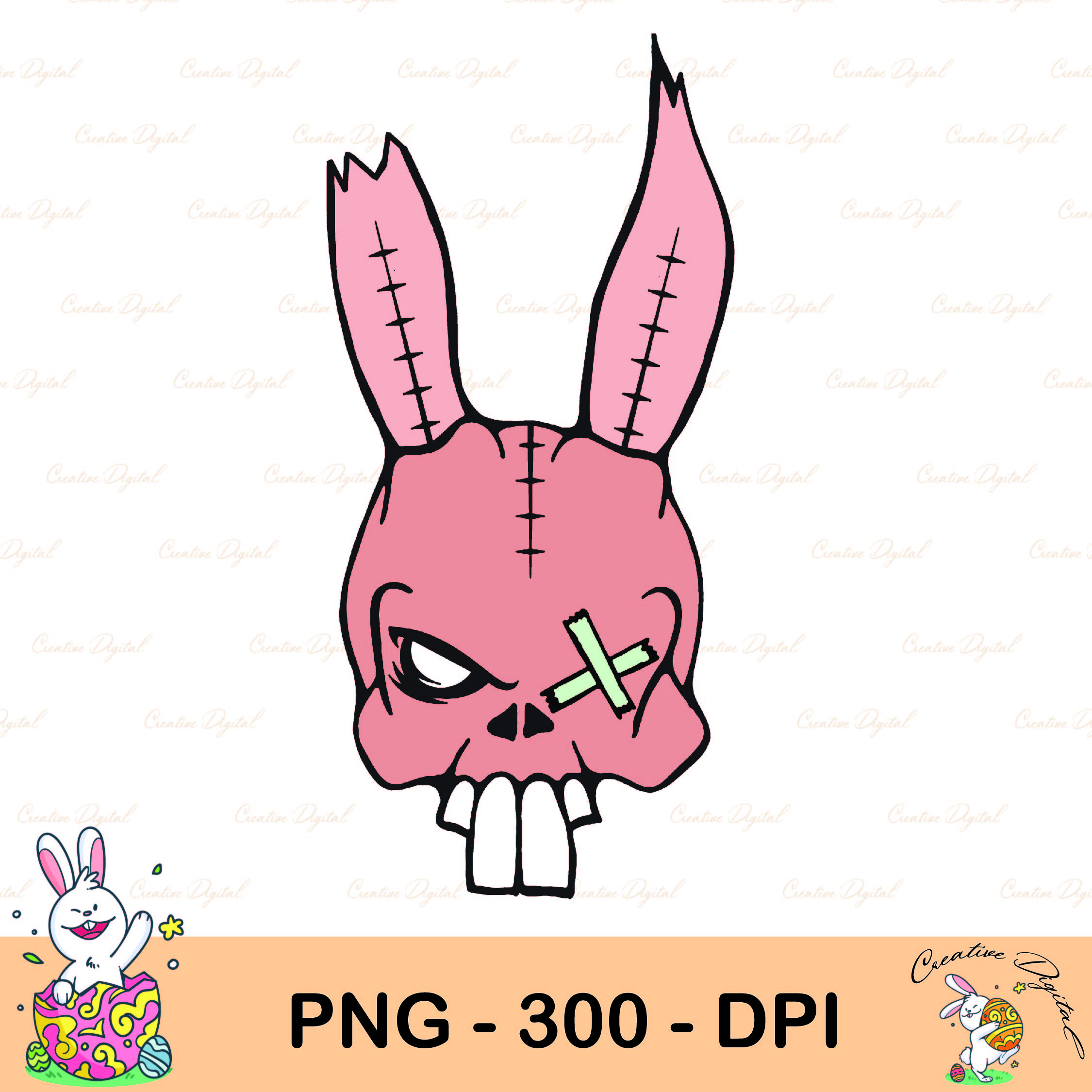 Creepy Rabbit Easter Clipart Png, Creepy Cute Easter Clipart - Inspire ...