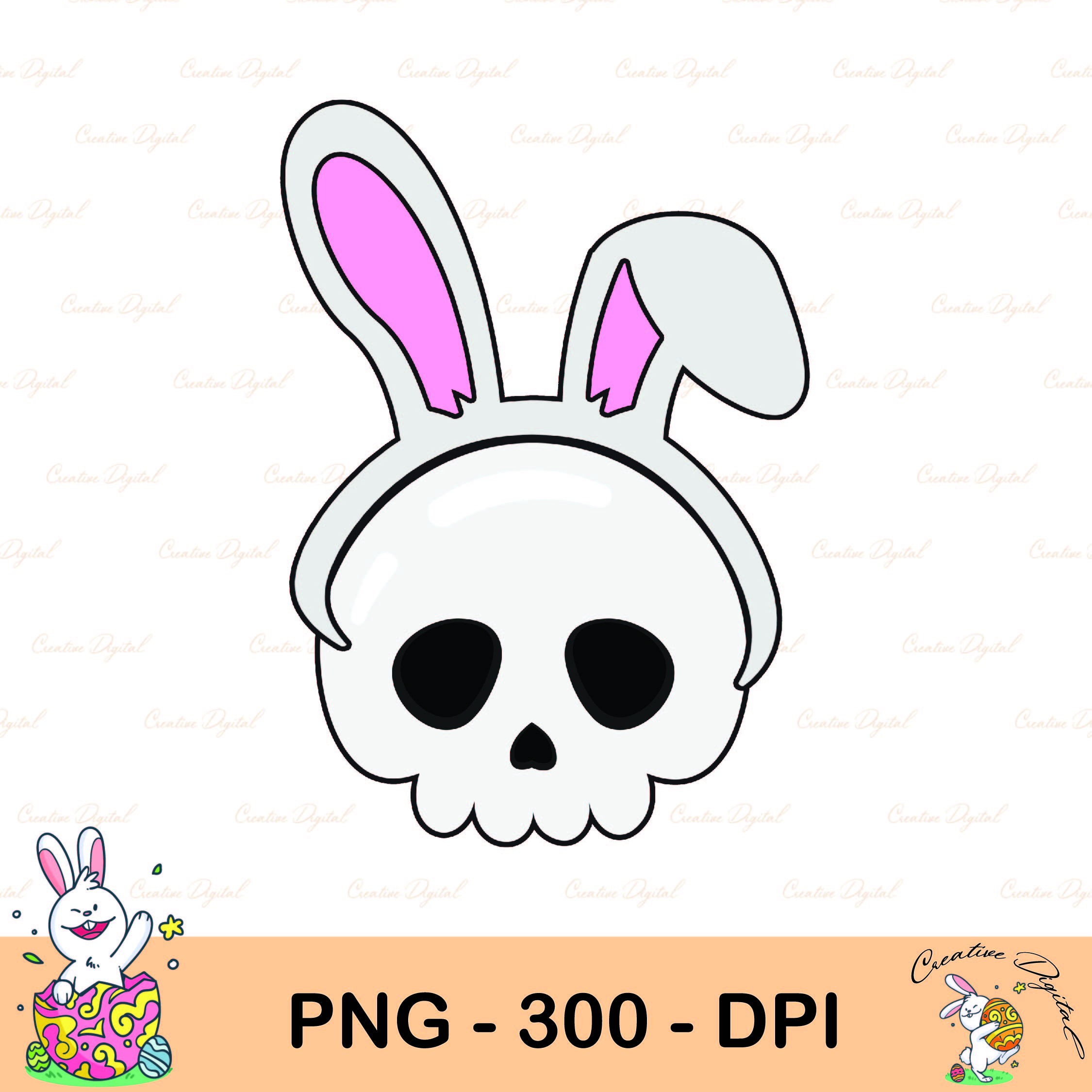 Skull Bunny Easter Clipart Png, Creepy Cute Easter Clipart B | Inspire ...
